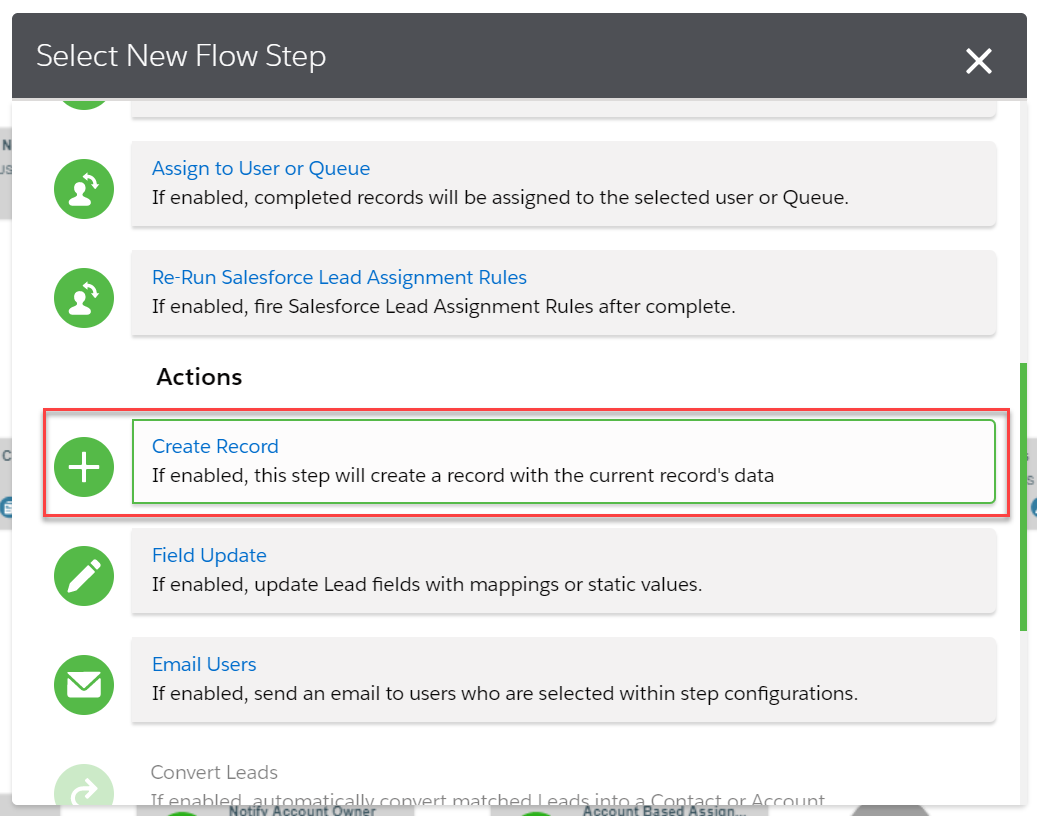 Create Record Flow Step