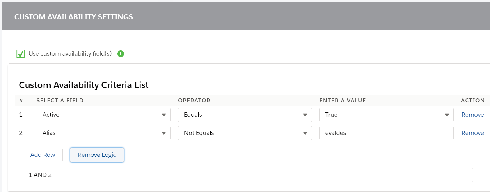 User Availability - Custom Availability & Availability UI Settings