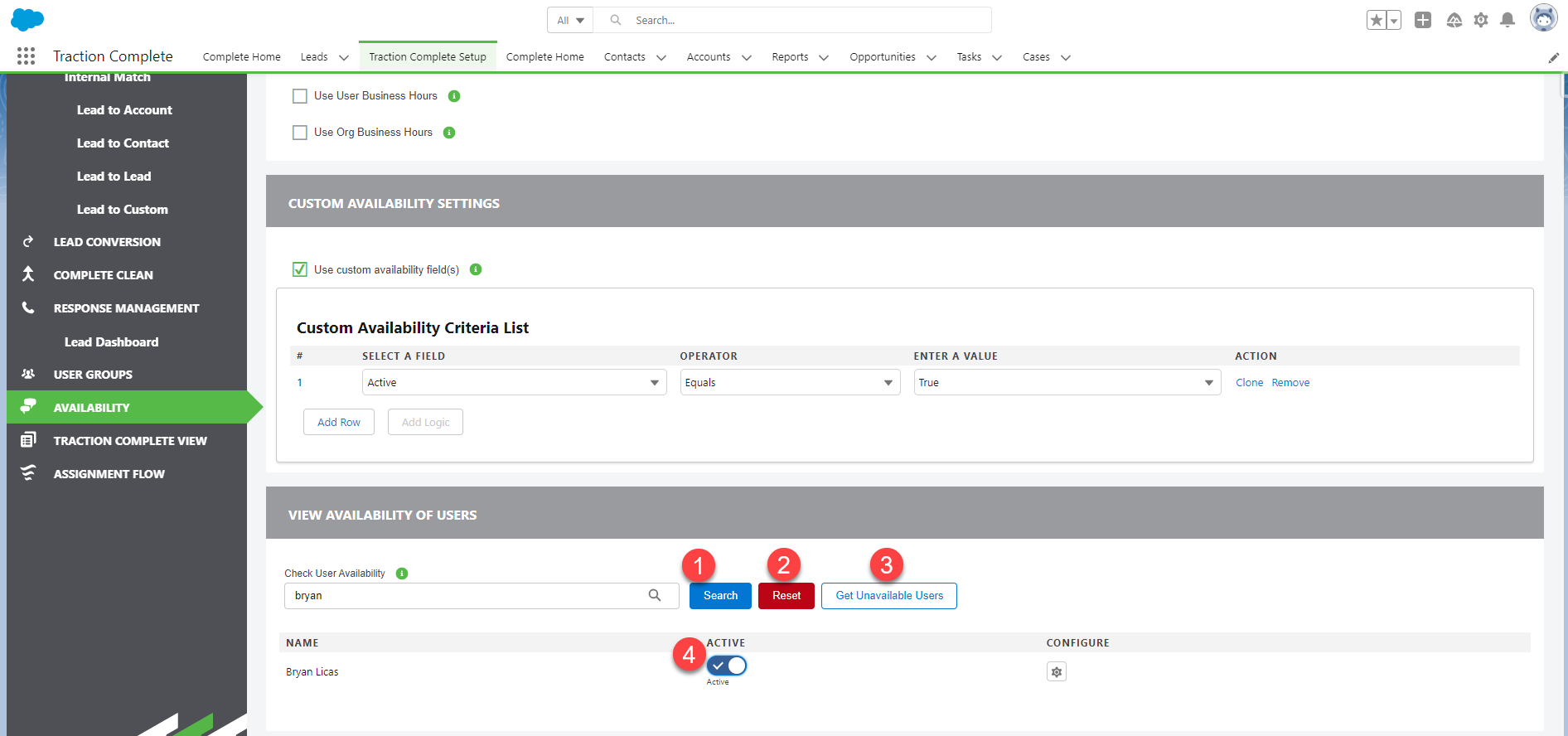 User Availability - Custom Availability & Availability UI Settings