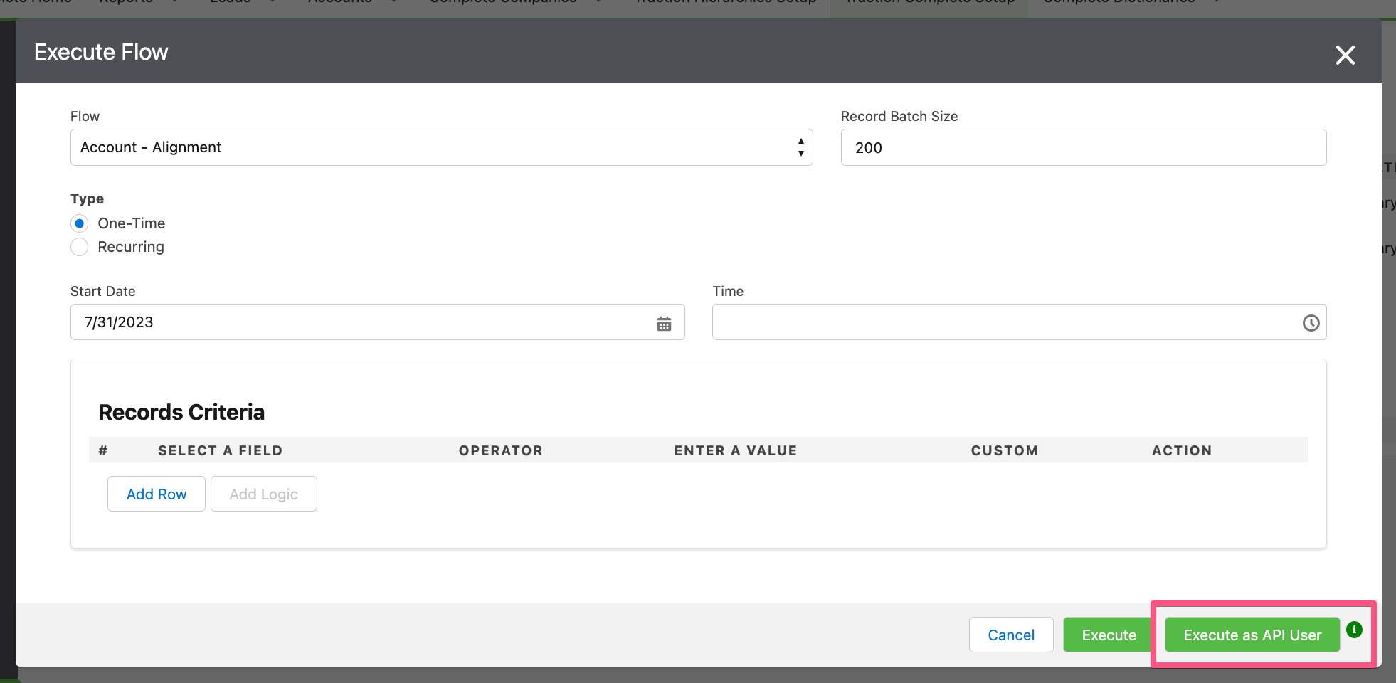How to Schedule Actions as an API User