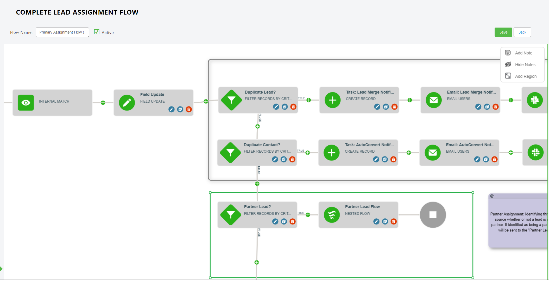 Draw regions and annotate in the Flow canvas